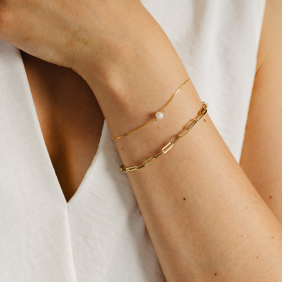 18ct Solid Gold Pearl Bracelet | Auric Jewellery