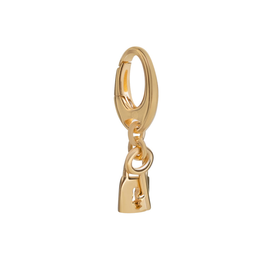 18ct Yellow Gold Mini Lock & Key Charm | Auric Jewellery