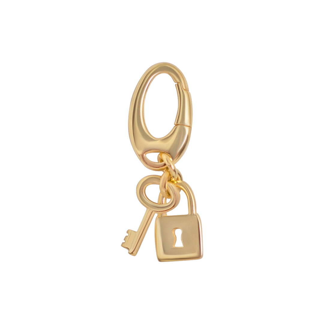 18ct Yellow Gold Mini Lock & Key Charm | Auric Jewellery